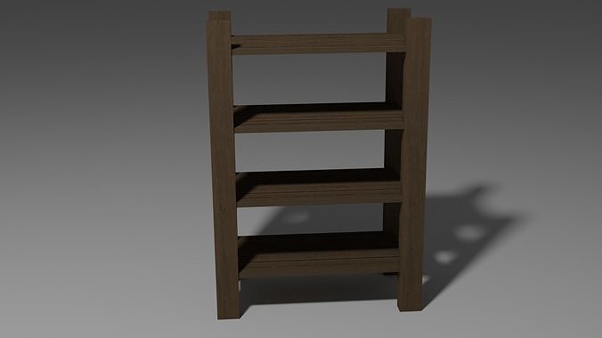 Wooden Shelf free VR / AR / low-poly 3D model | CGTrader