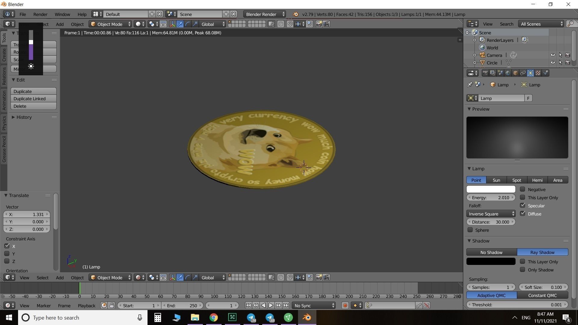 3D model Dogecoin logo VR / AR / low-poly | CGTrader