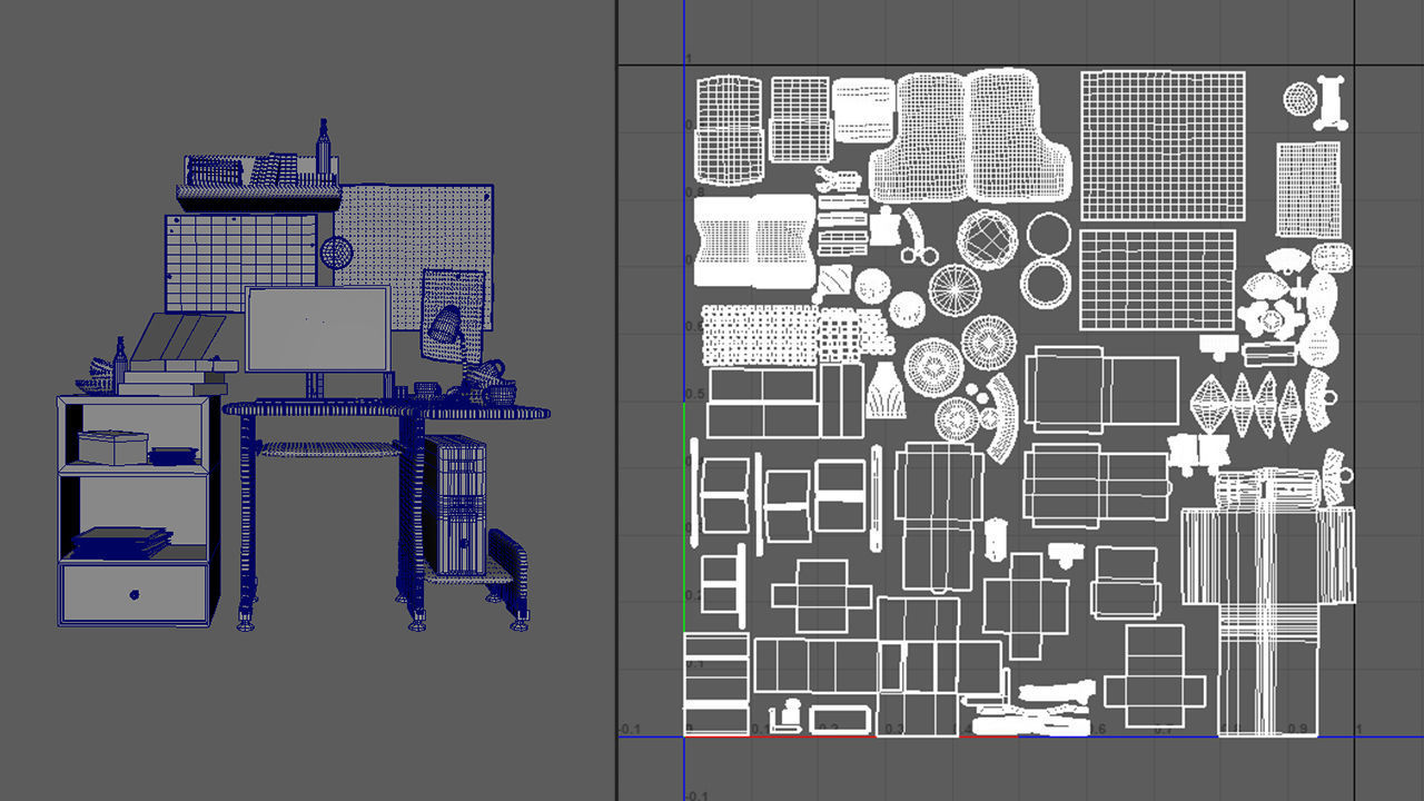 computer desk free VR / AR / low-poly 3D model | CGTrader