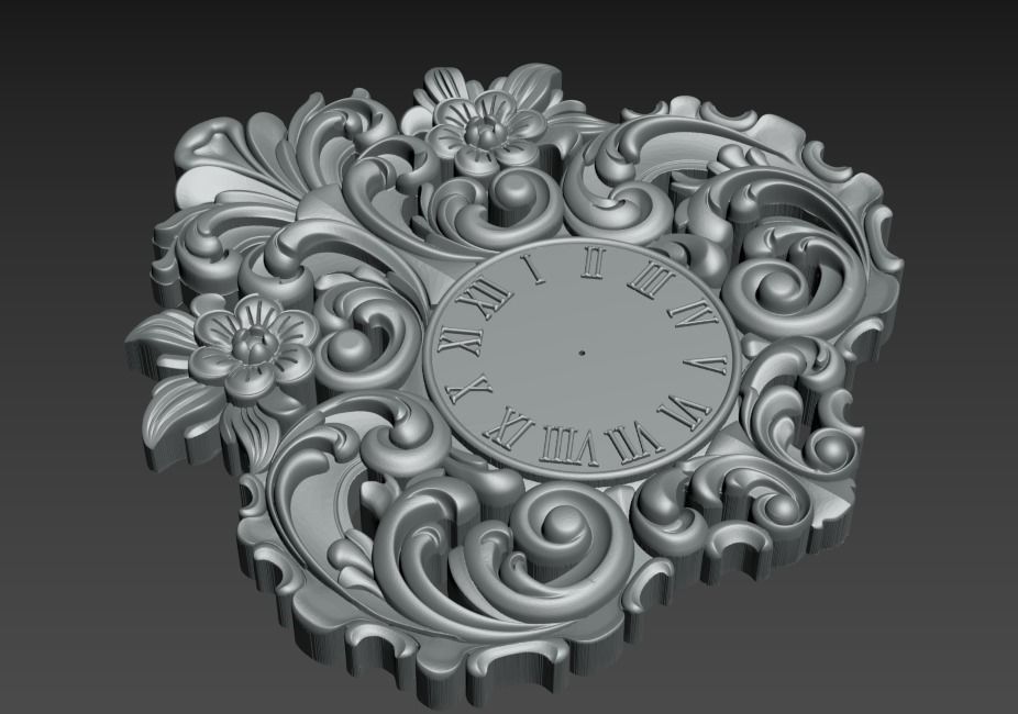 3 file of wood carved clock 3D model 3D printable | CGTrader