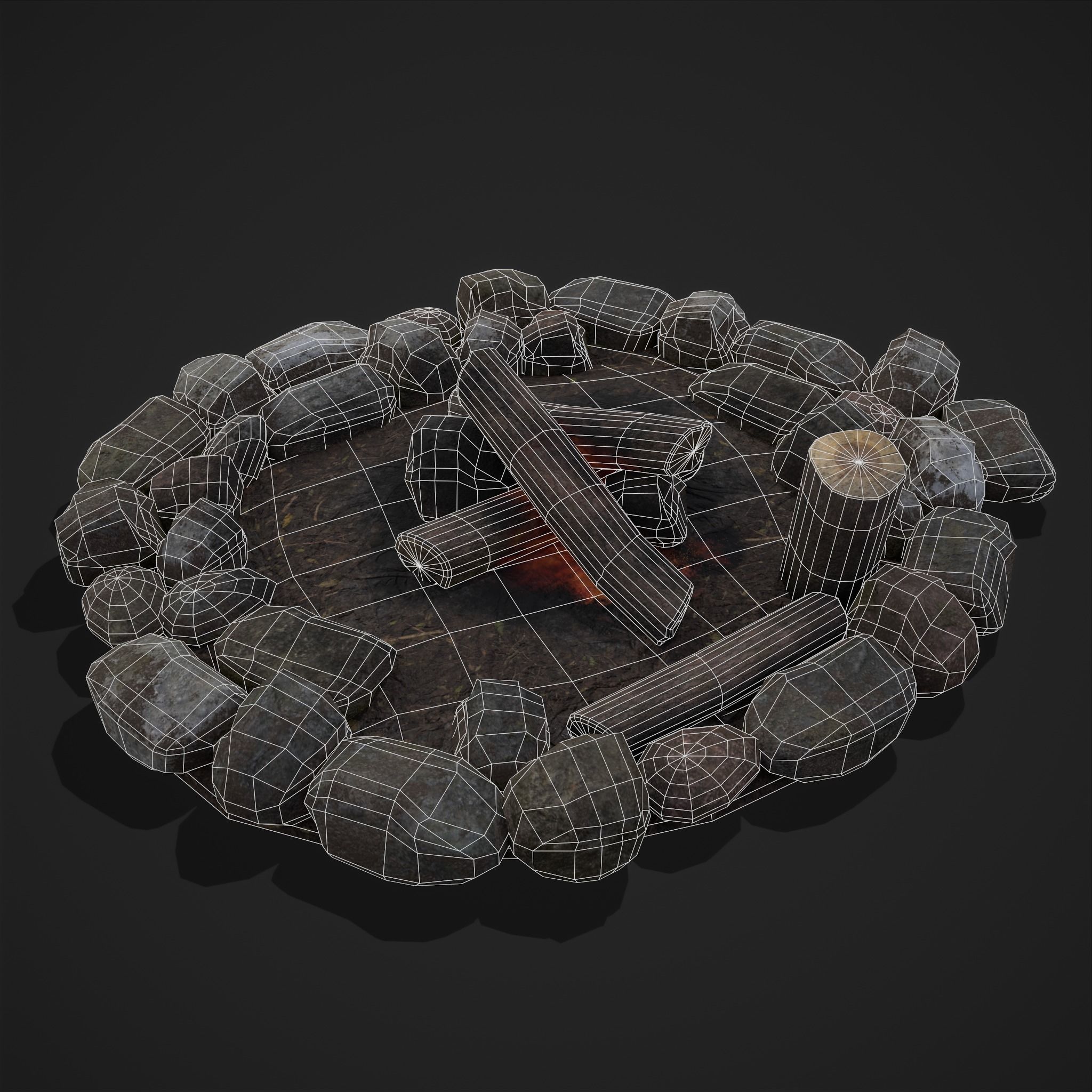 3D model Small Fire Pit VR / AR / low-poly | CGTrader