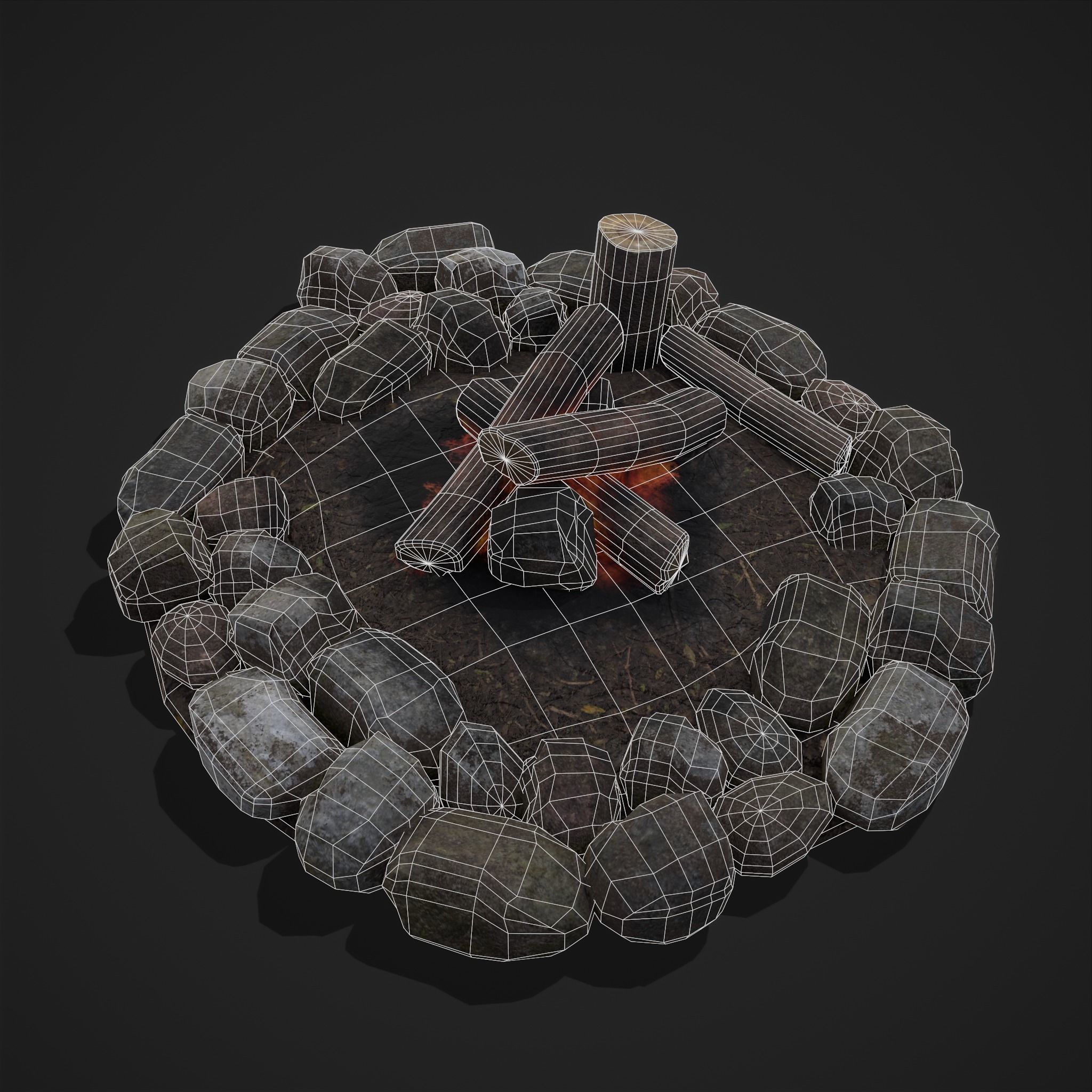 3D model Small Fire Pit VR / AR / low-poly | CGTrader