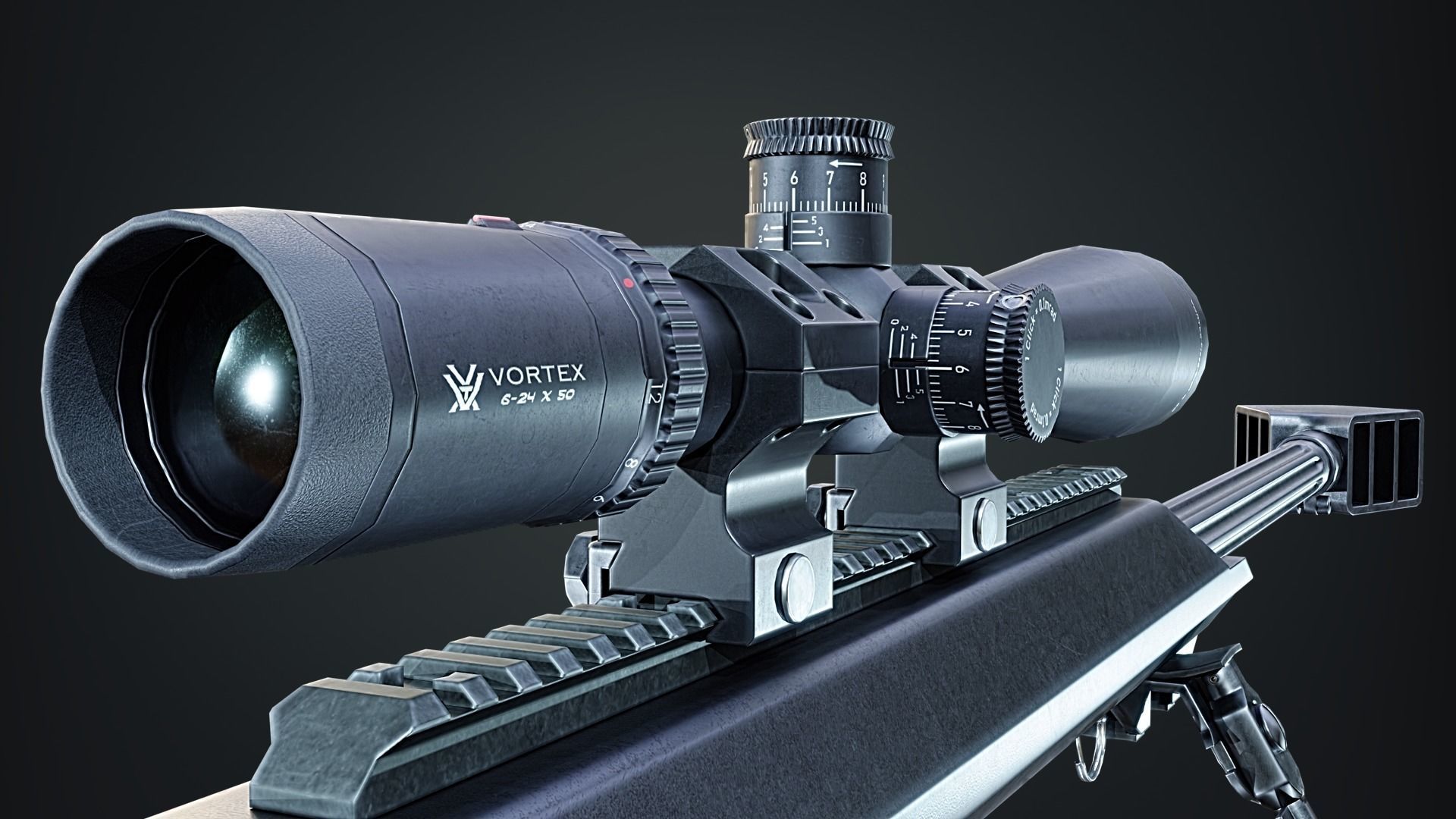 3D model Barrett M99 with Vortex Viper Scope VR / AR / low-poly | CGTrader