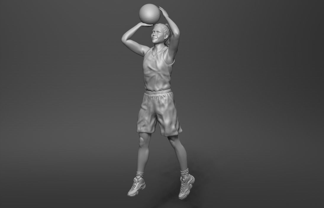 Female basketball girl statue 3D model 3D printable | CGTrader