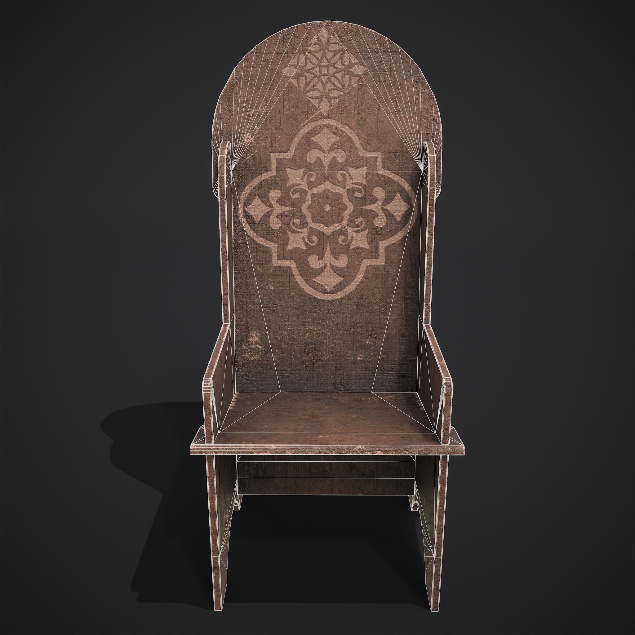 3D model Wooden High Chair VR / AR / low-poly | CGTrader