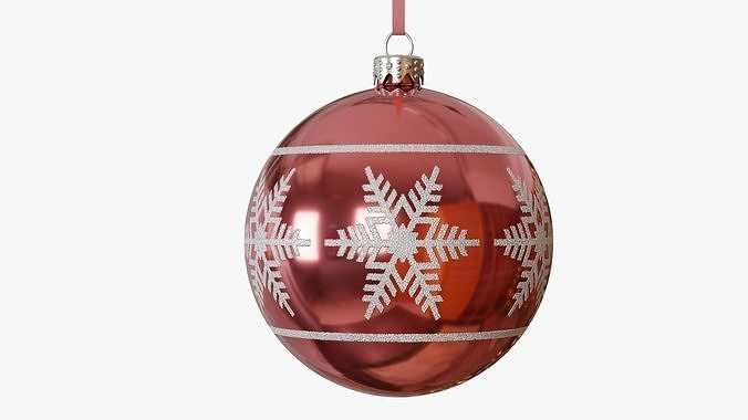 Christmas Ball Pink with Snowflakes 3D model | CGTrader