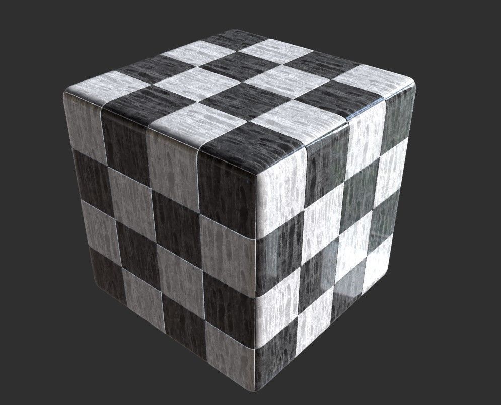 Black and white checker Marble tillable PBR texture Texture | CGTrader