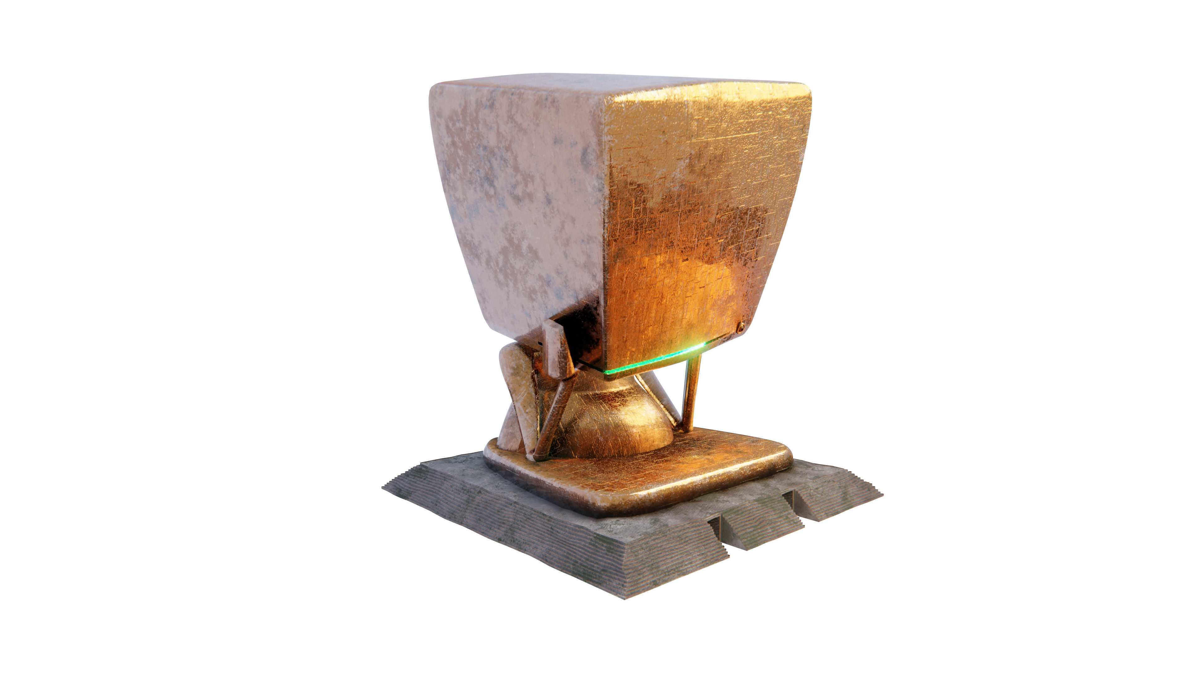 3D model 3D Deep Thought Super Computer Sci-fi Gold VR / AR / low-poly ...