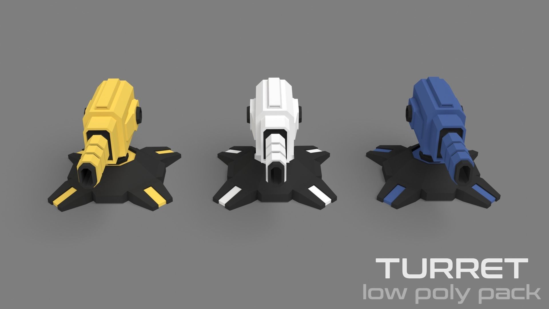 3D model SCI-FI Turret Pack VR / AR / low-poly | CGTrader