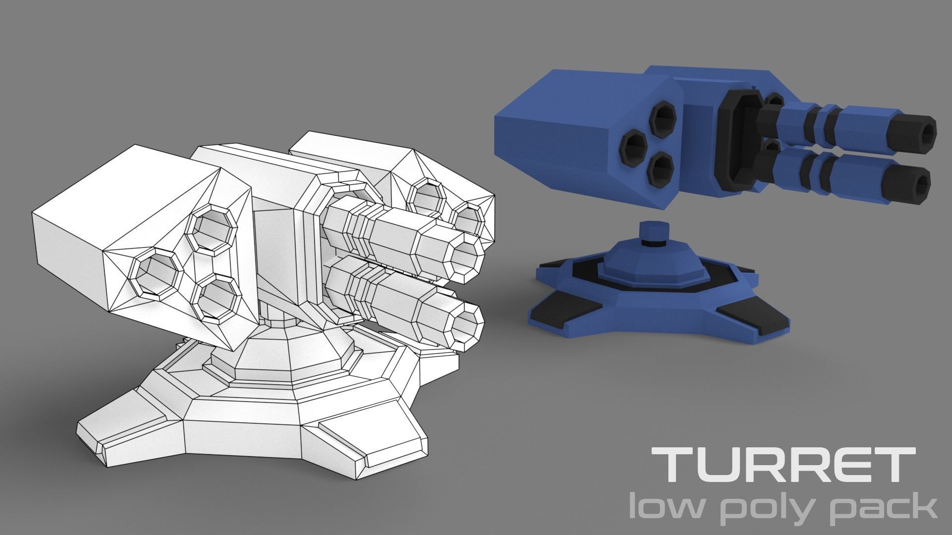 3D model SCI-FI Turret Pack VR / AR / low-poly | CGTrader