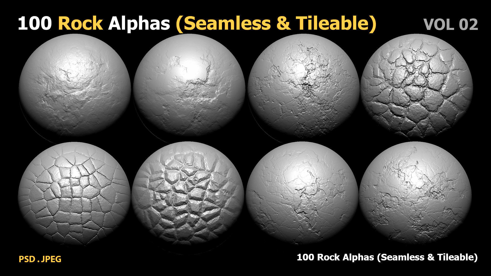 100 Rock Alphas Seamless - Tileable 3D model | CGTrader
