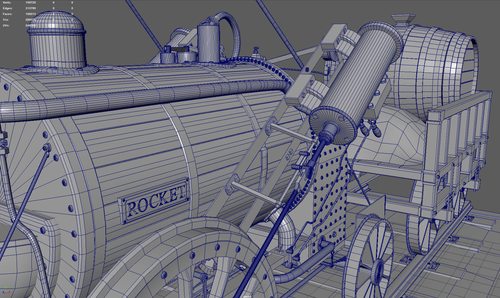 Rocket Steam Locomotive 3D model | CGTrader
