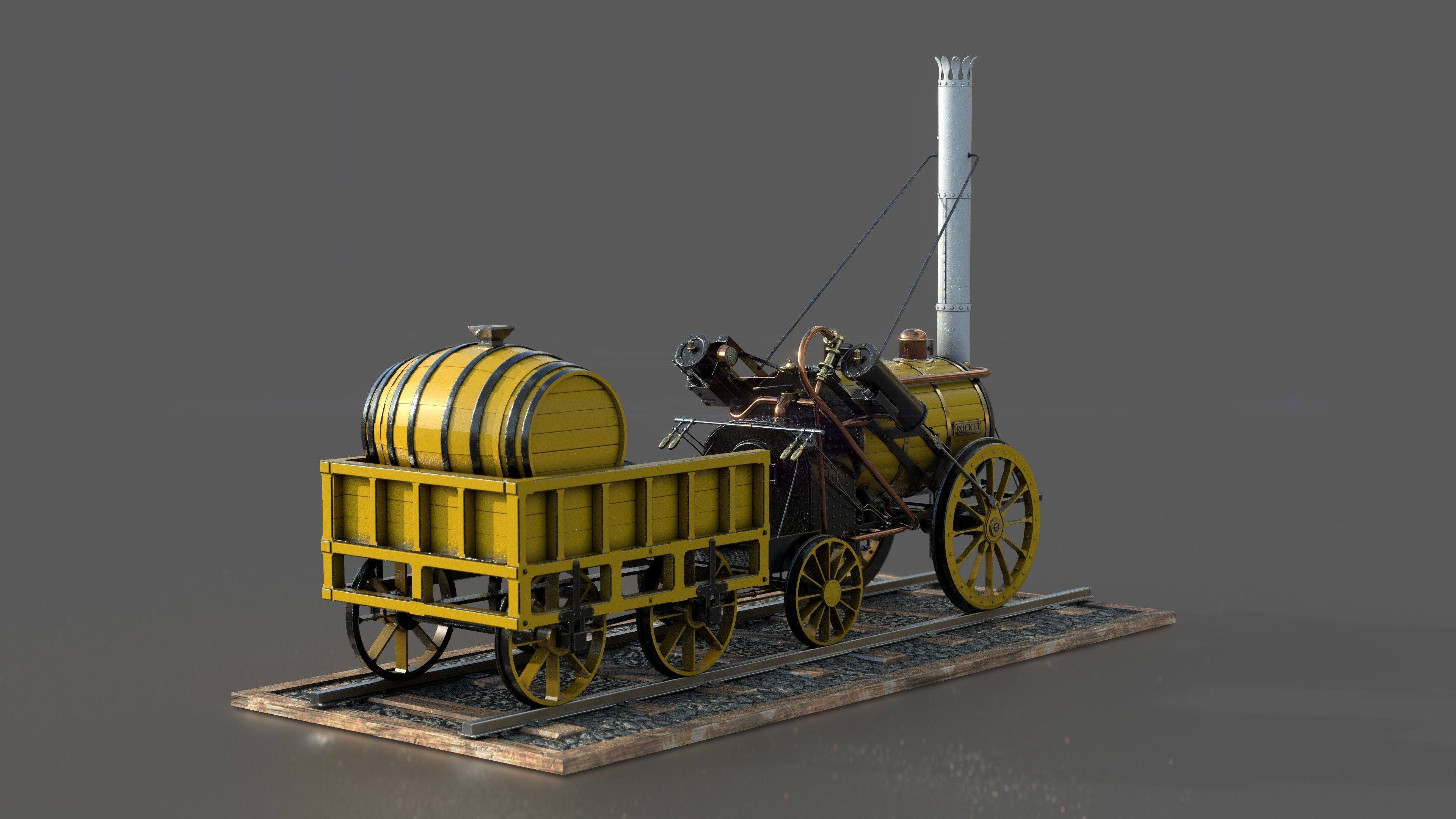 Rocket Steam Locomotive 3D model | CGTrader