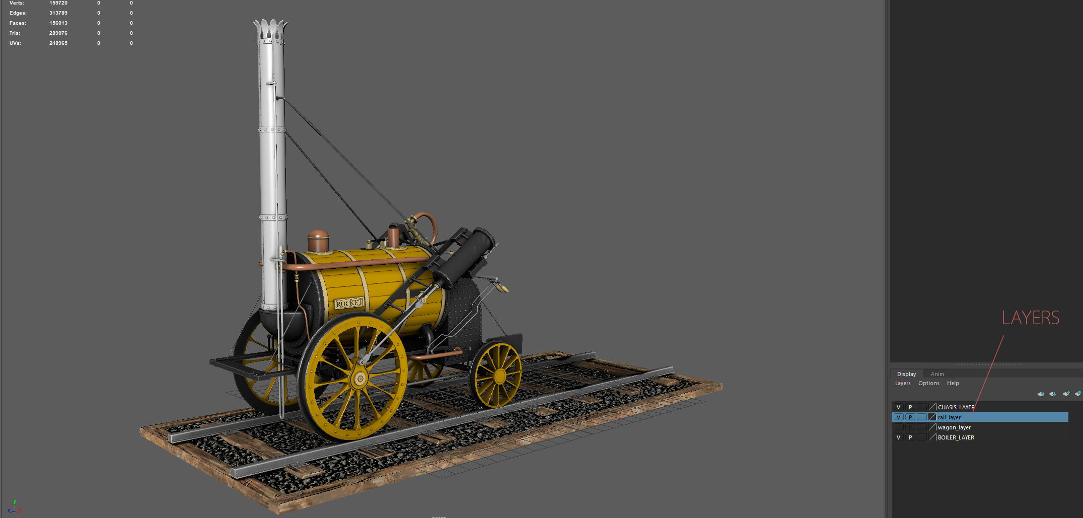 Rocket Steam Locomotive 3D model | CGTrader
