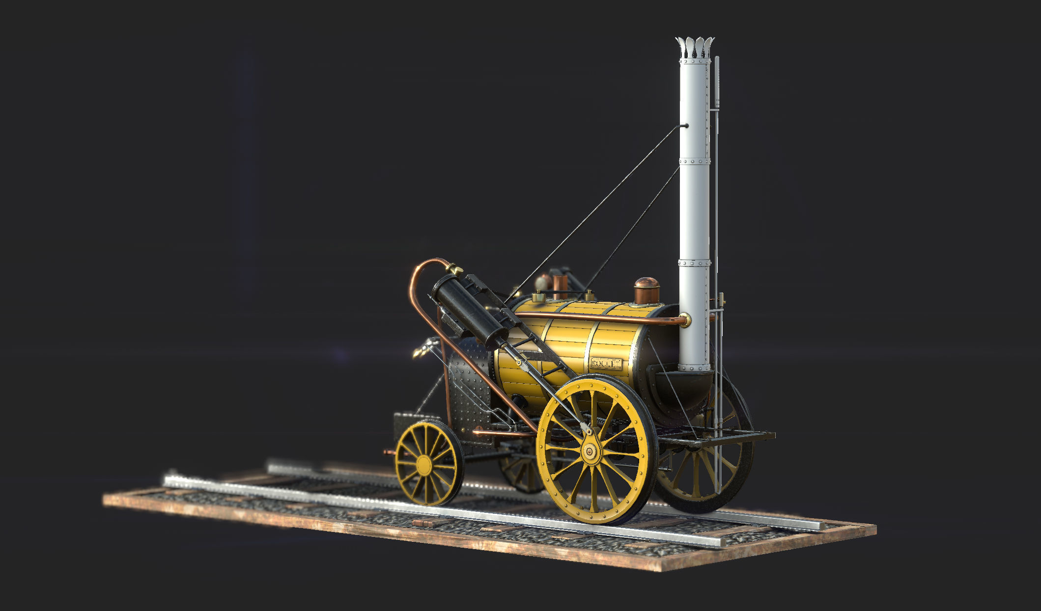 Rocket Steam Locomotive 3D model | CGTrader