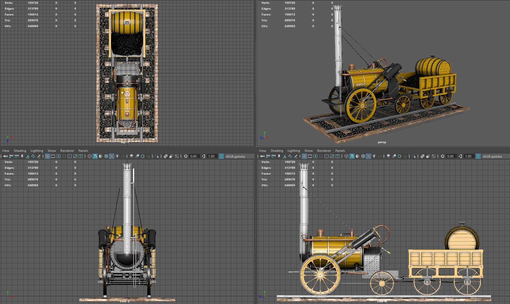Rocket Steam Locomotive 3D model | CGTrader