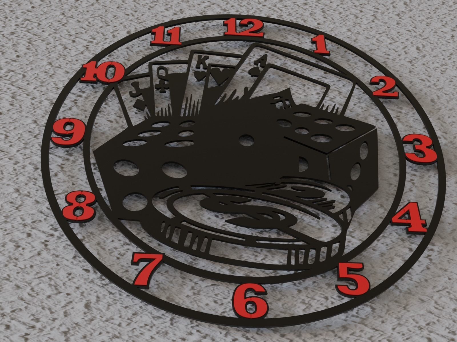 casino wall clock 3D model 3D printable | CGTrader