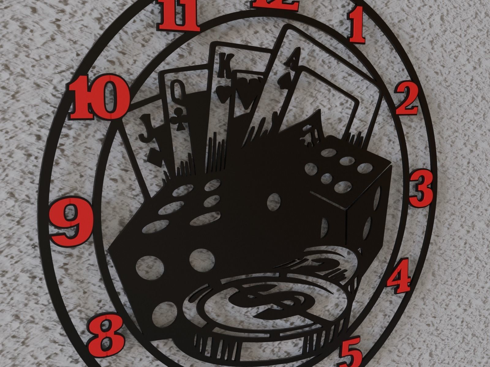 casino wall clock 3D model 3D printable | CGTrader