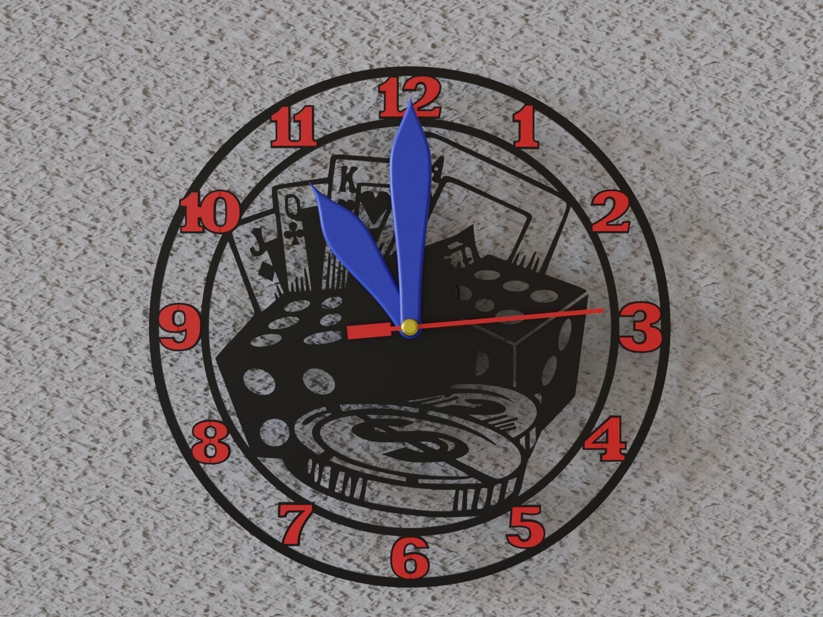 casino wall clock 3D model 3D printable | CGTrader
