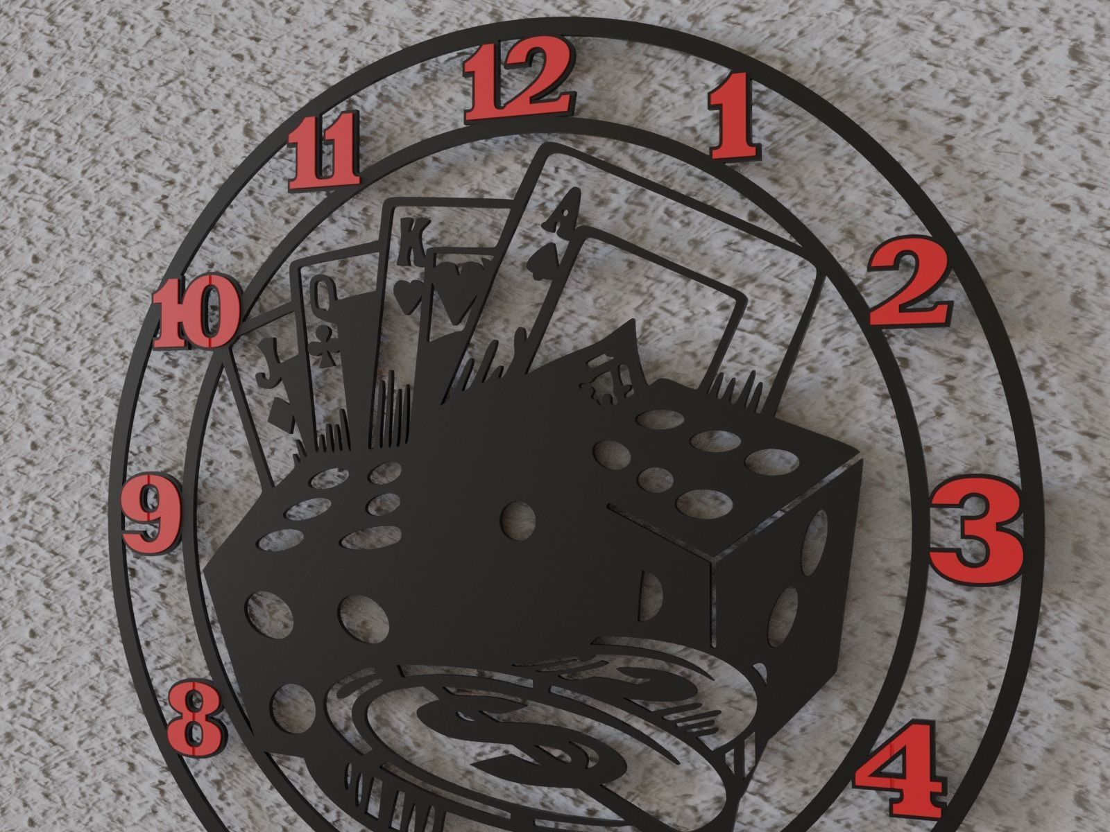 casino wall clock 3D model 3D printable | CGTrader