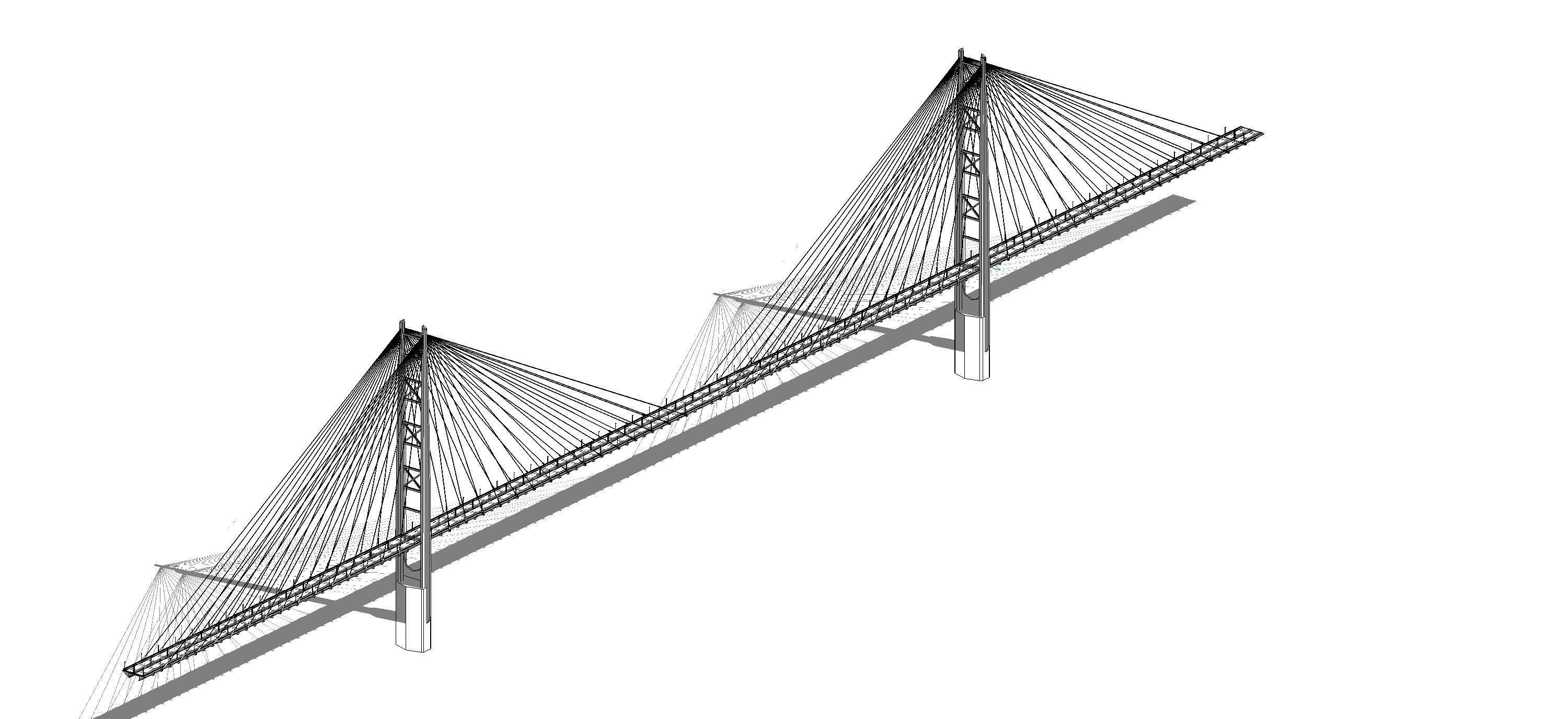 Cable-stayed bridge 3D model 3D model | CGTrader