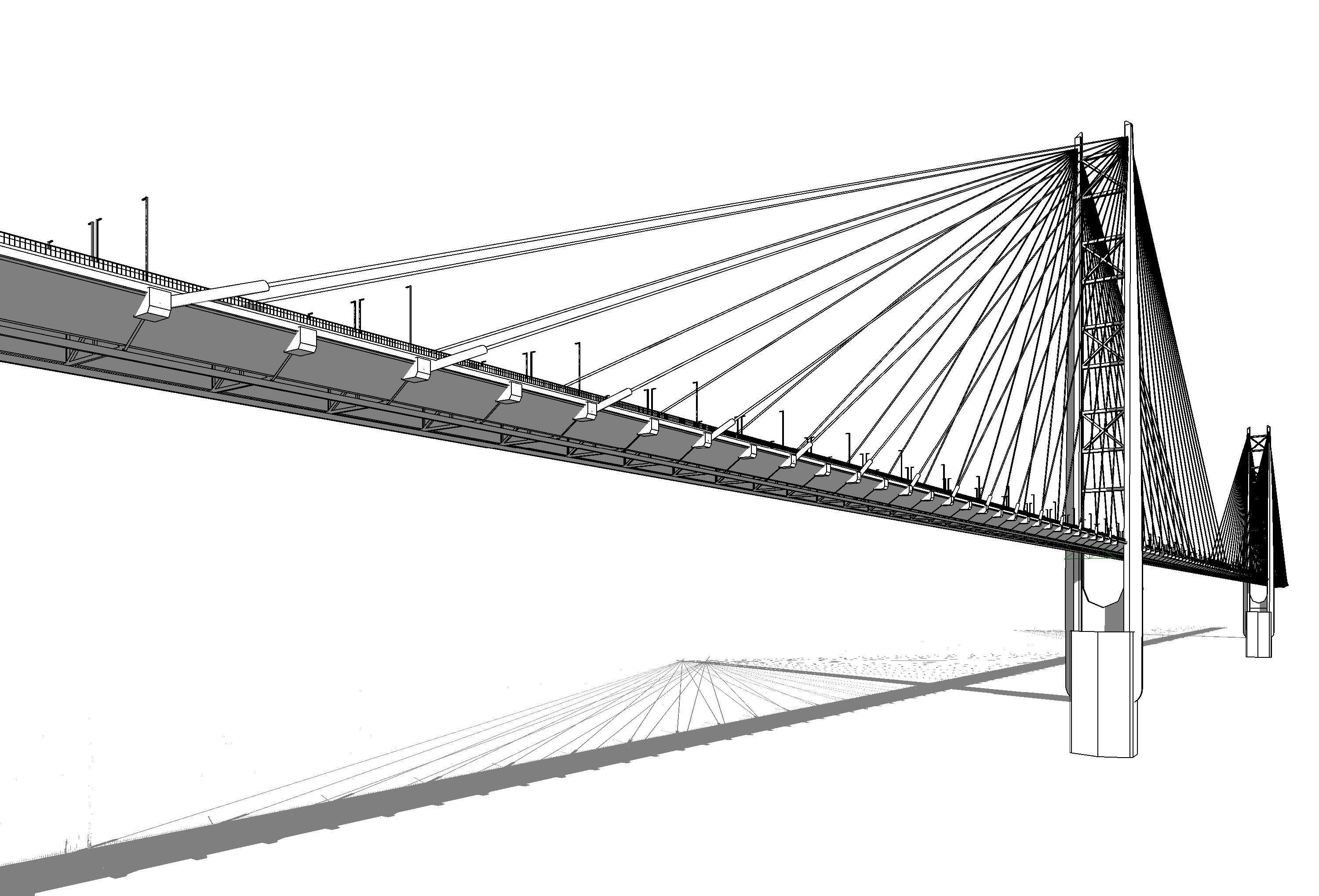 Cable-stayed bridge 3D model 3D model | CGTrader