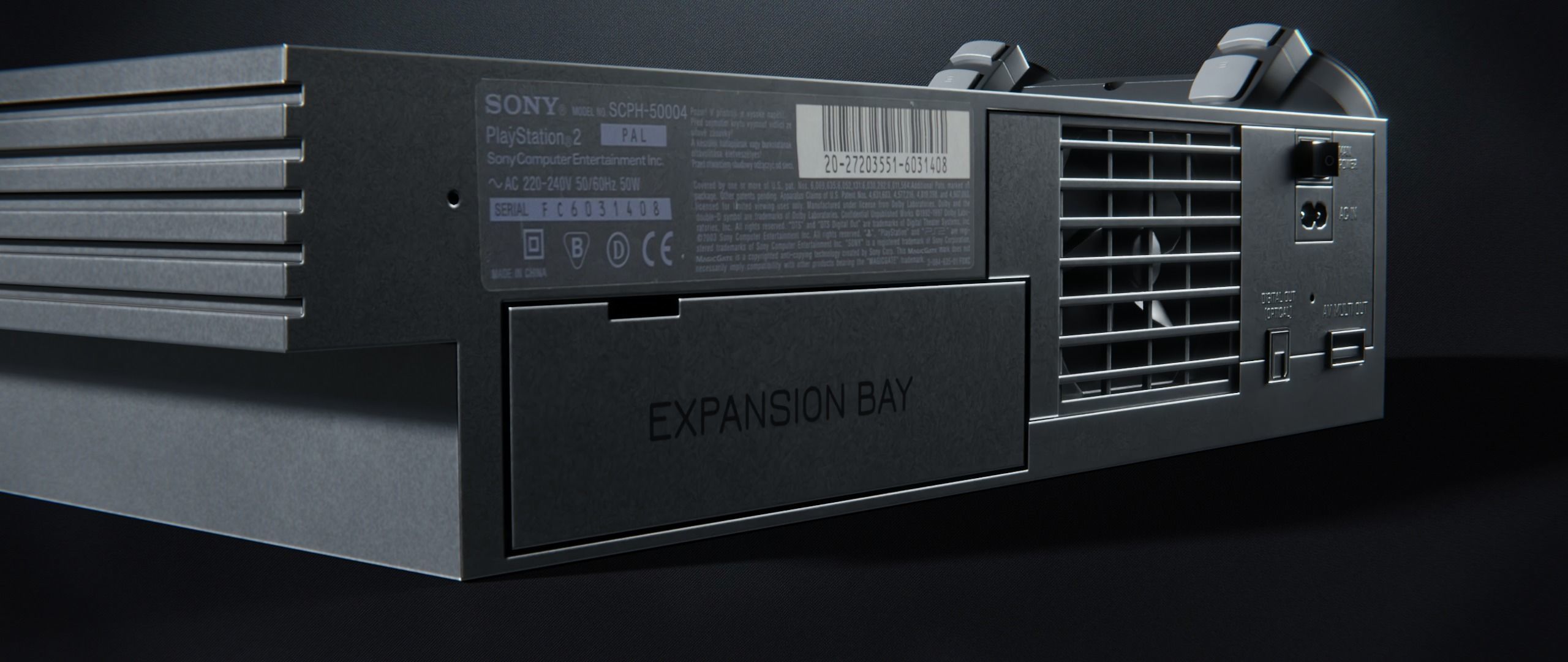 PlayStation 2 console with two controllers free 3D model | CGTrader