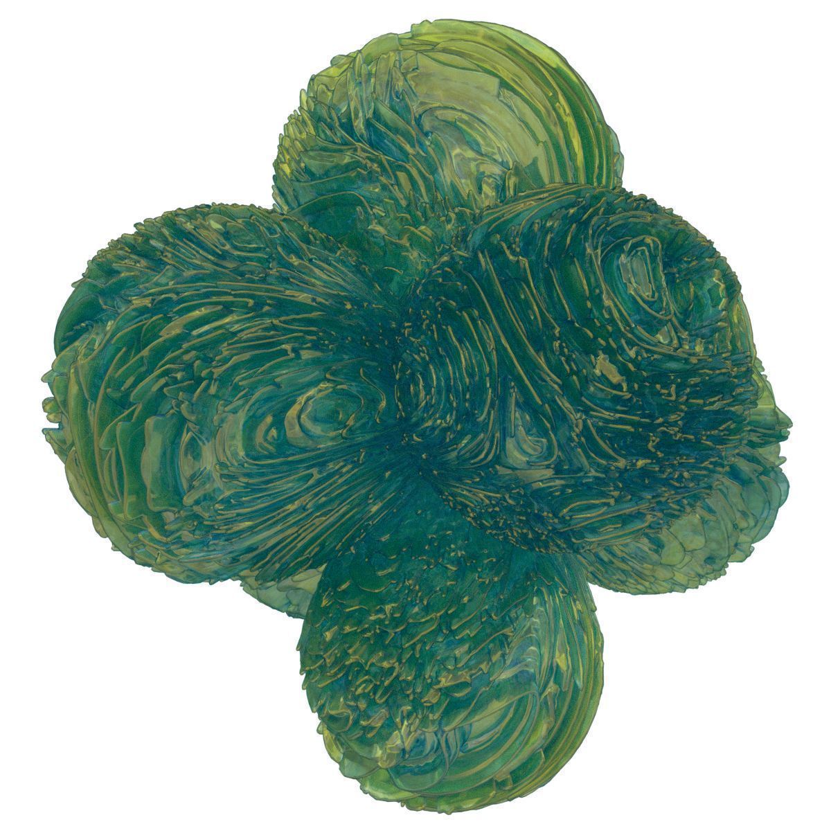 Oddity three gold swirled flowers 3D model | CGTrader