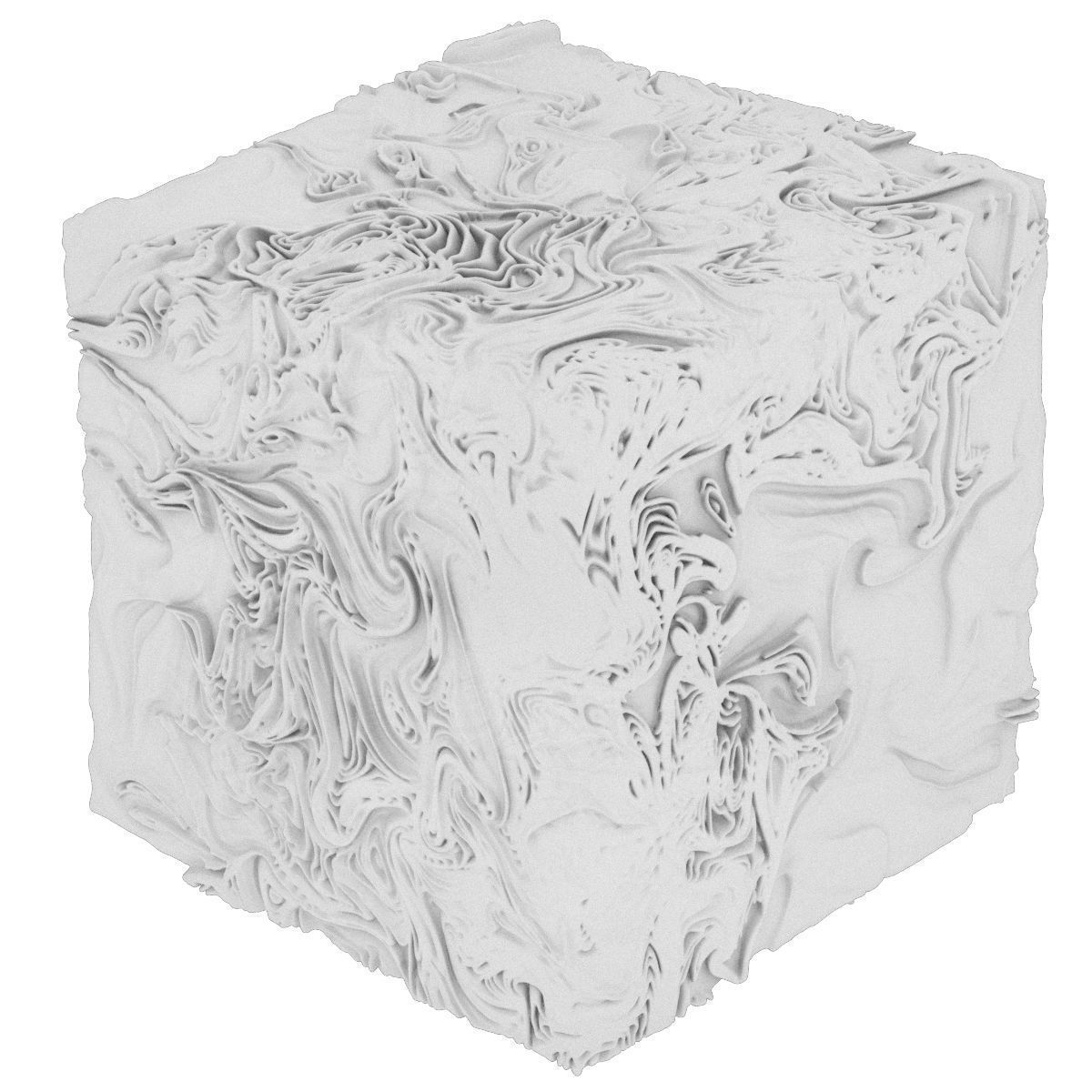Disdained cube with swirls 3D model | CGTrader