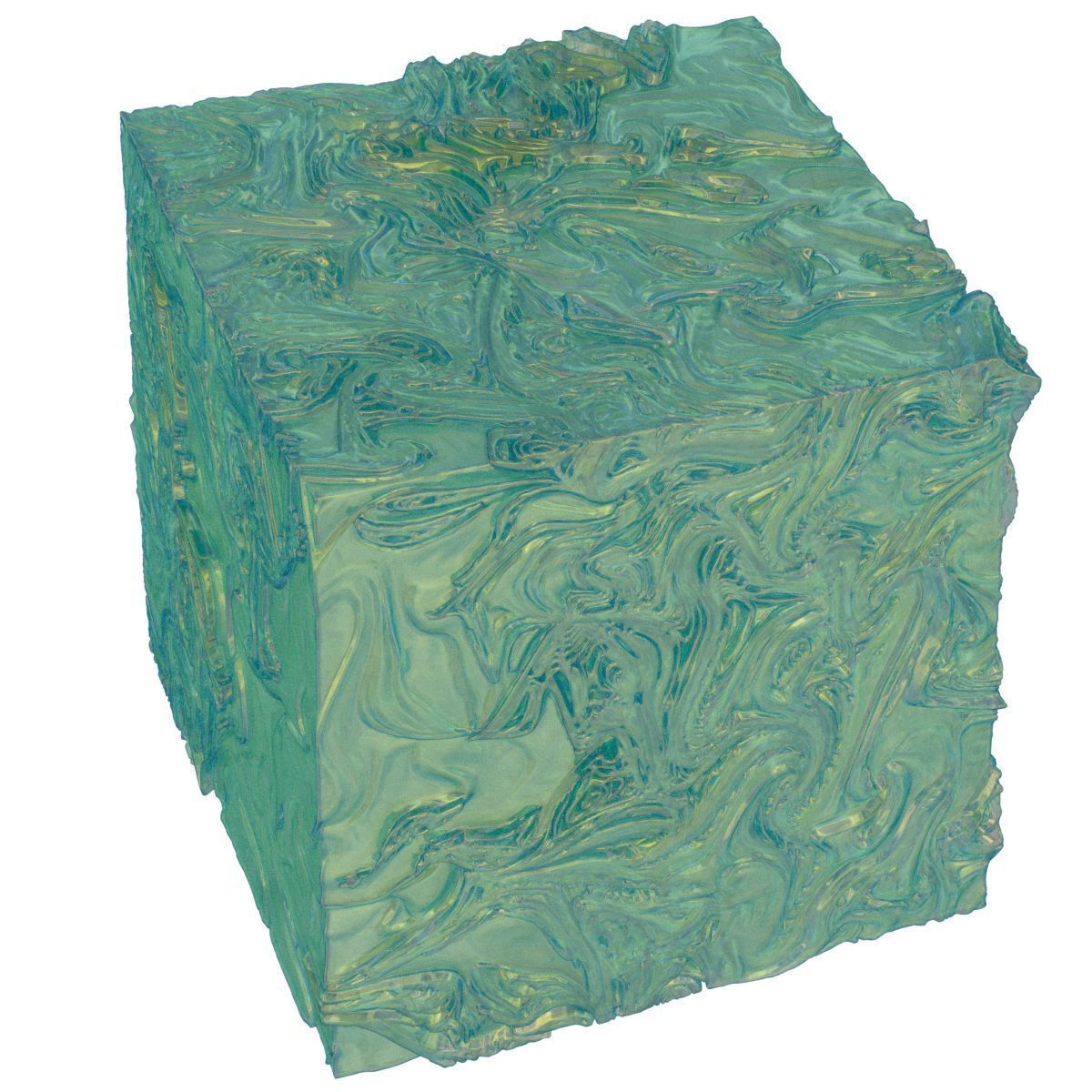Disdained cube with swirls 3D model | CGTrader