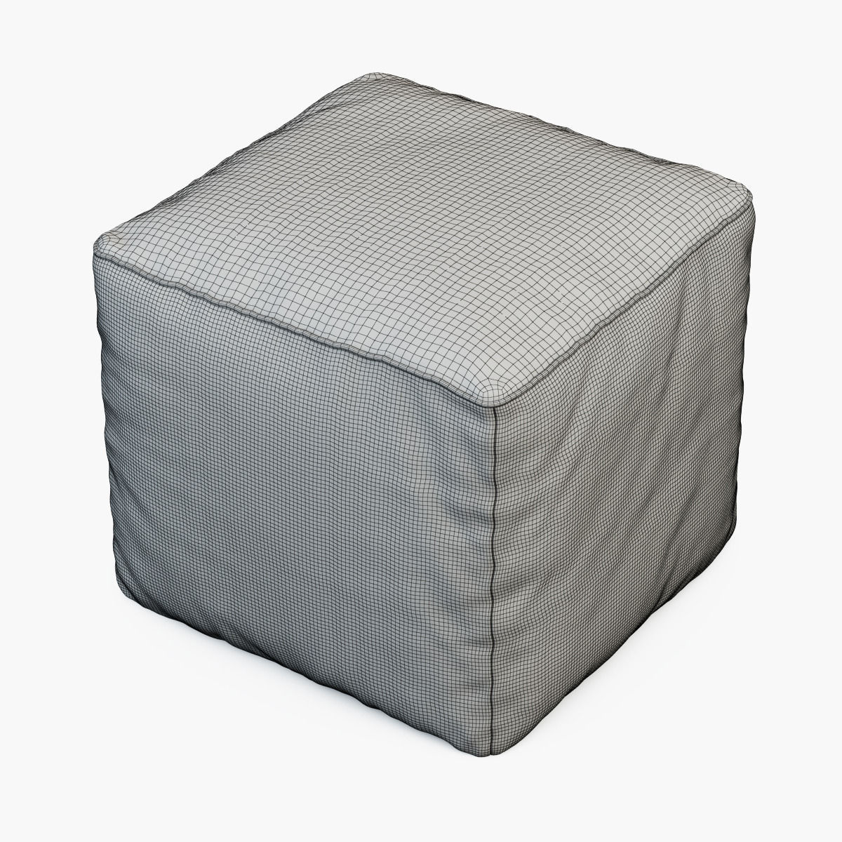 Pouf cube ottoman with trim 3D model | CGTrader