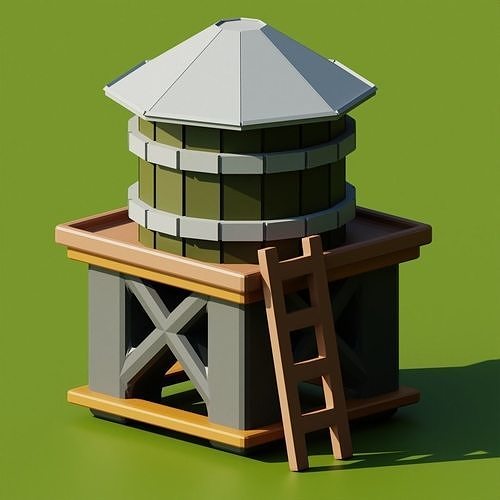 3D model Water tank low poly 3d model VR / AR / low-poly | CGTrader