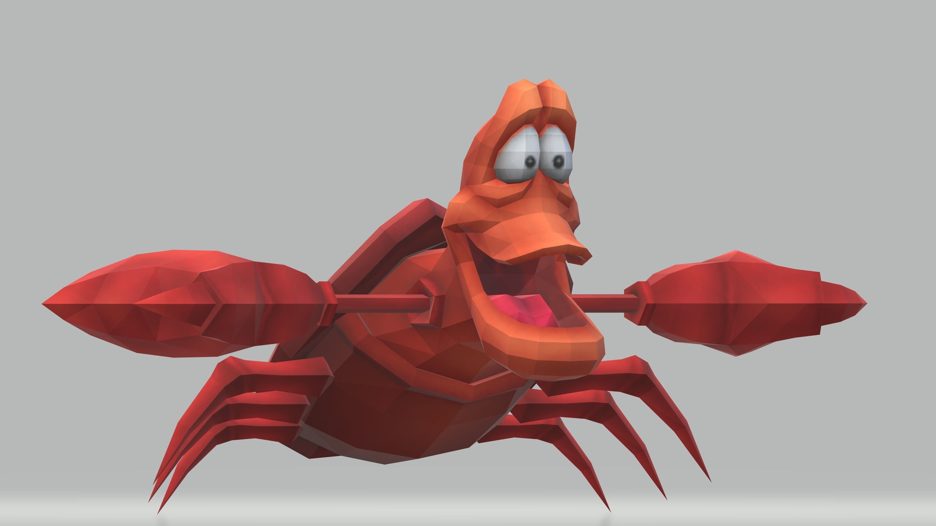 3D model Sebastian from The Little Mermaid 3D print model VR / AR / low ...