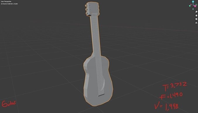 3D model LowPolyGuitar guitar VR / AR / low-poly | CGTrader