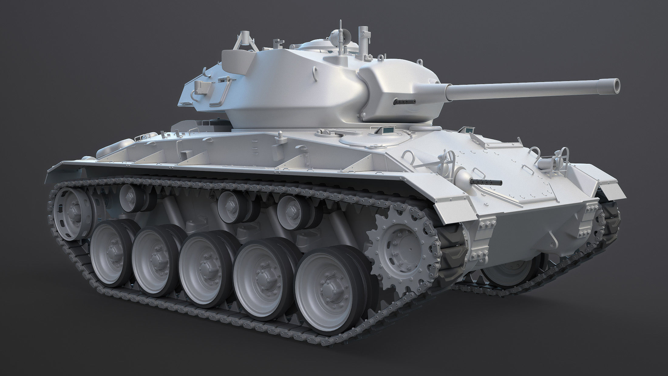 M24 Chaffee Light Tank High-Poly 3D model | CGTrader
