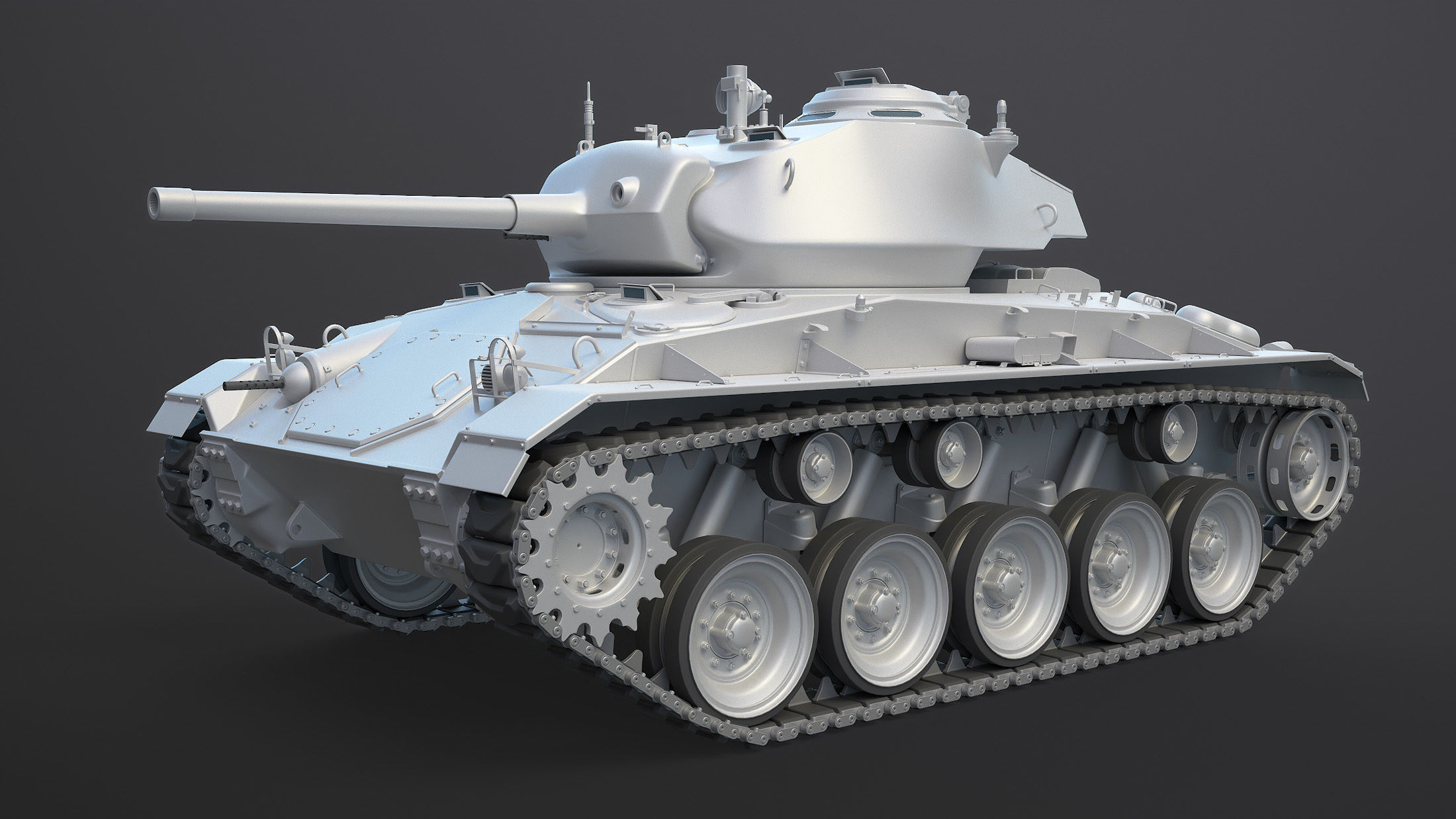 M24 Chaffee Light Tank High-Poly 3D model | CGTrader