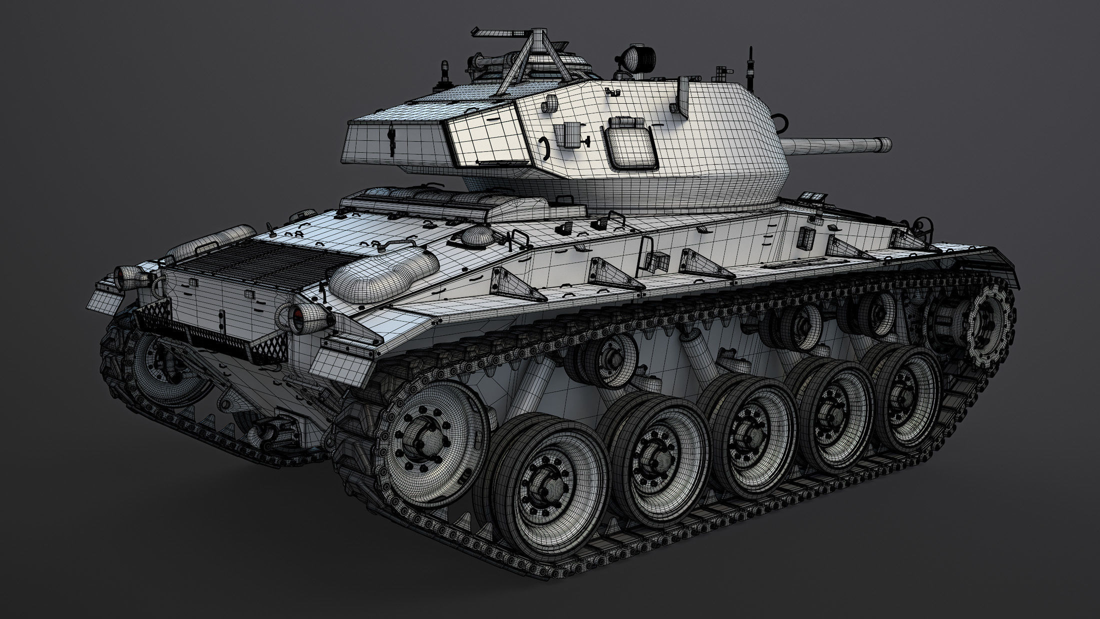 M24 Chaffee Light Tank High-Poly 3D model | CGTrader