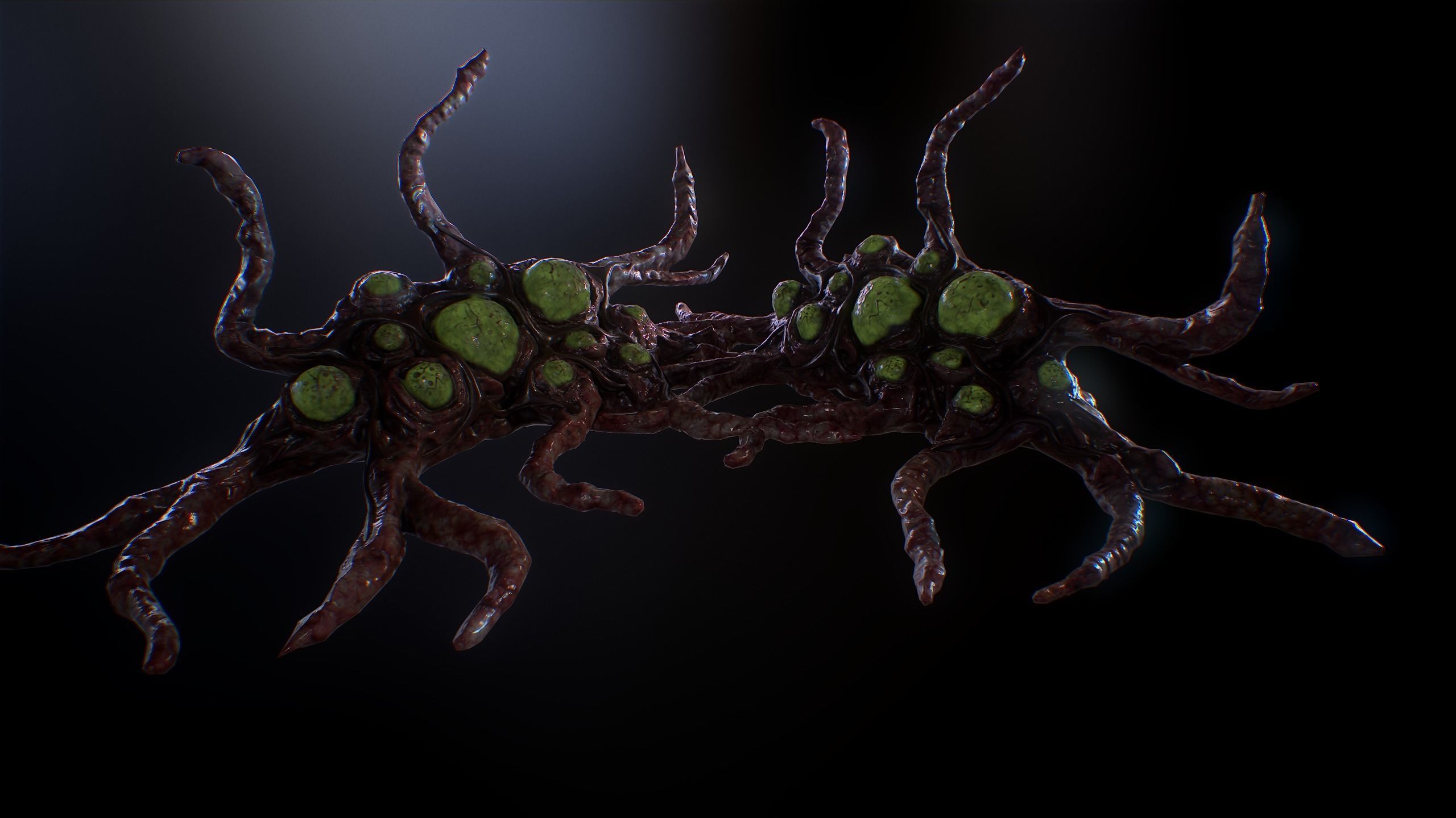 3D model Biomass corruption alien plant - gameready VR / AR / low-poly ...