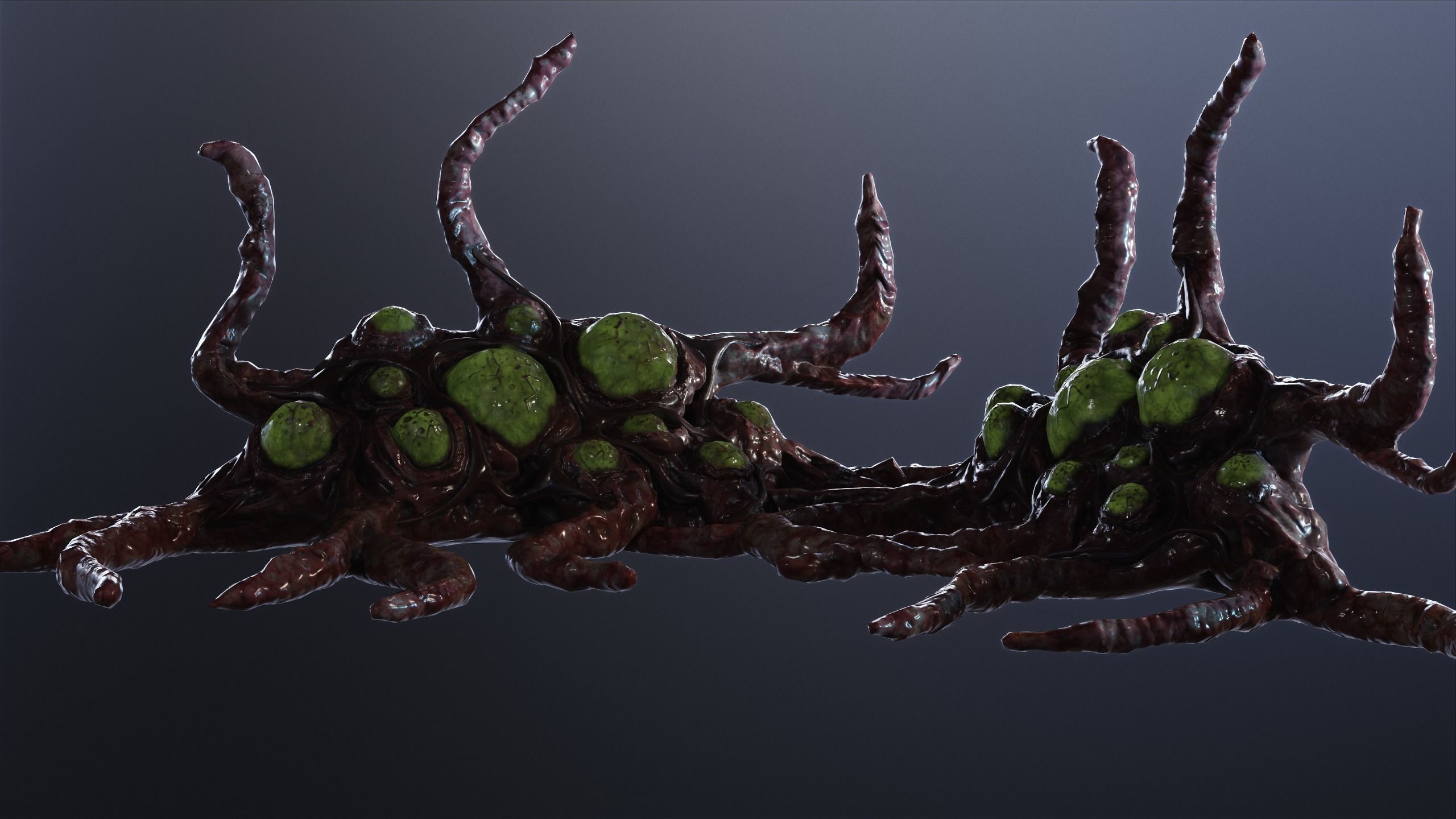 3D model Biomass corruption alien plant - gameready VR / AR / low-poly ...