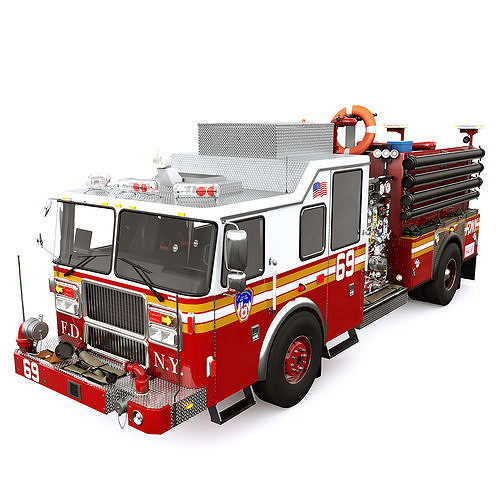 3D model Fire Truck FDNY Engine with Interior VR / AR / low-poly | CGTrader