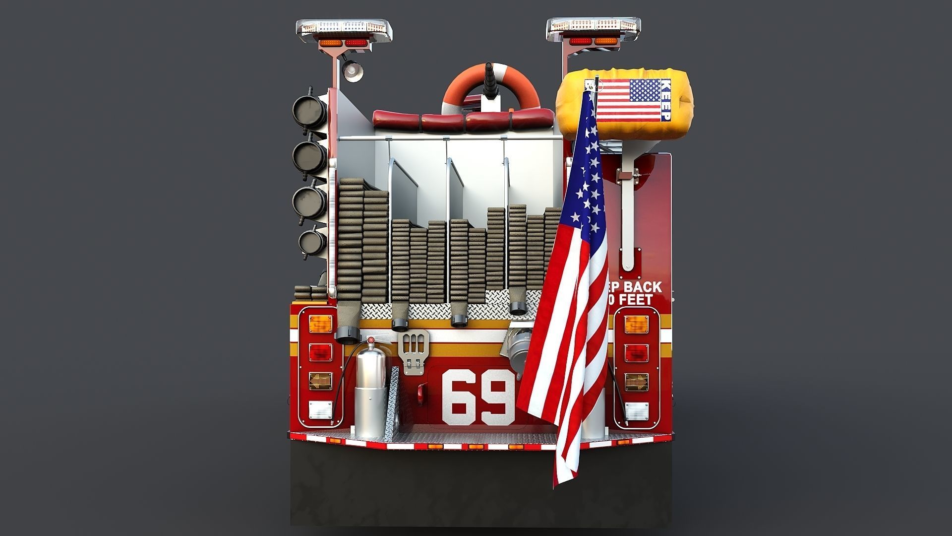 3D model Fire Truck FDNY Engine with Interior VR / AR / low-poly | CGTrader