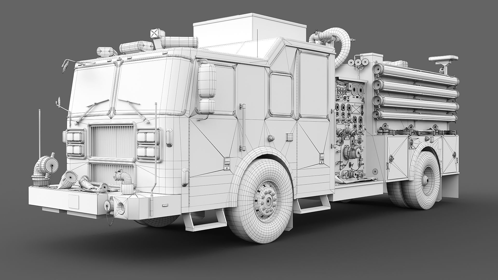 3D model Fire Truck FDNY Engine with Interior VR / AR / low-poly | CGTrader