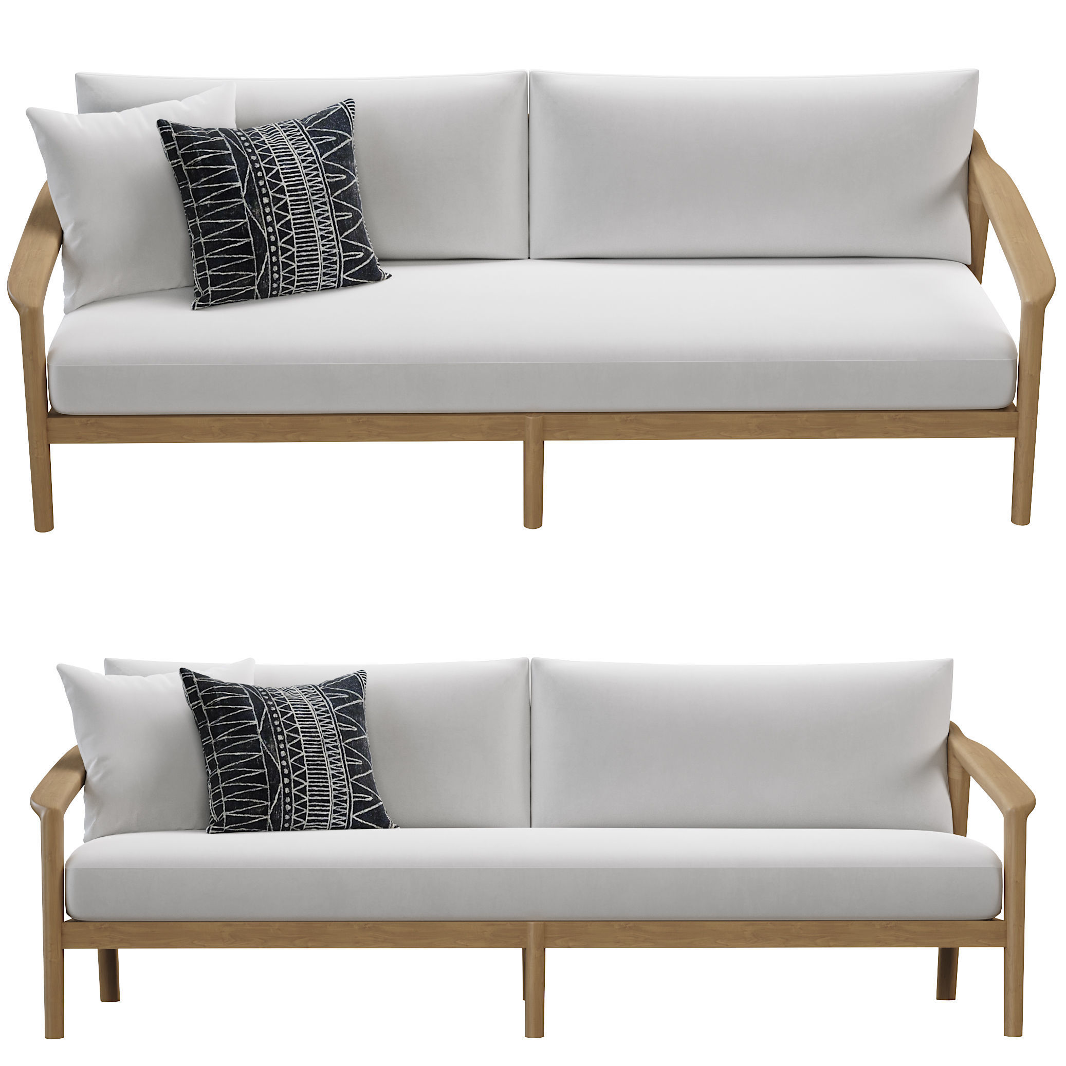 RH Malta teak sofa 3D model | CGTrader