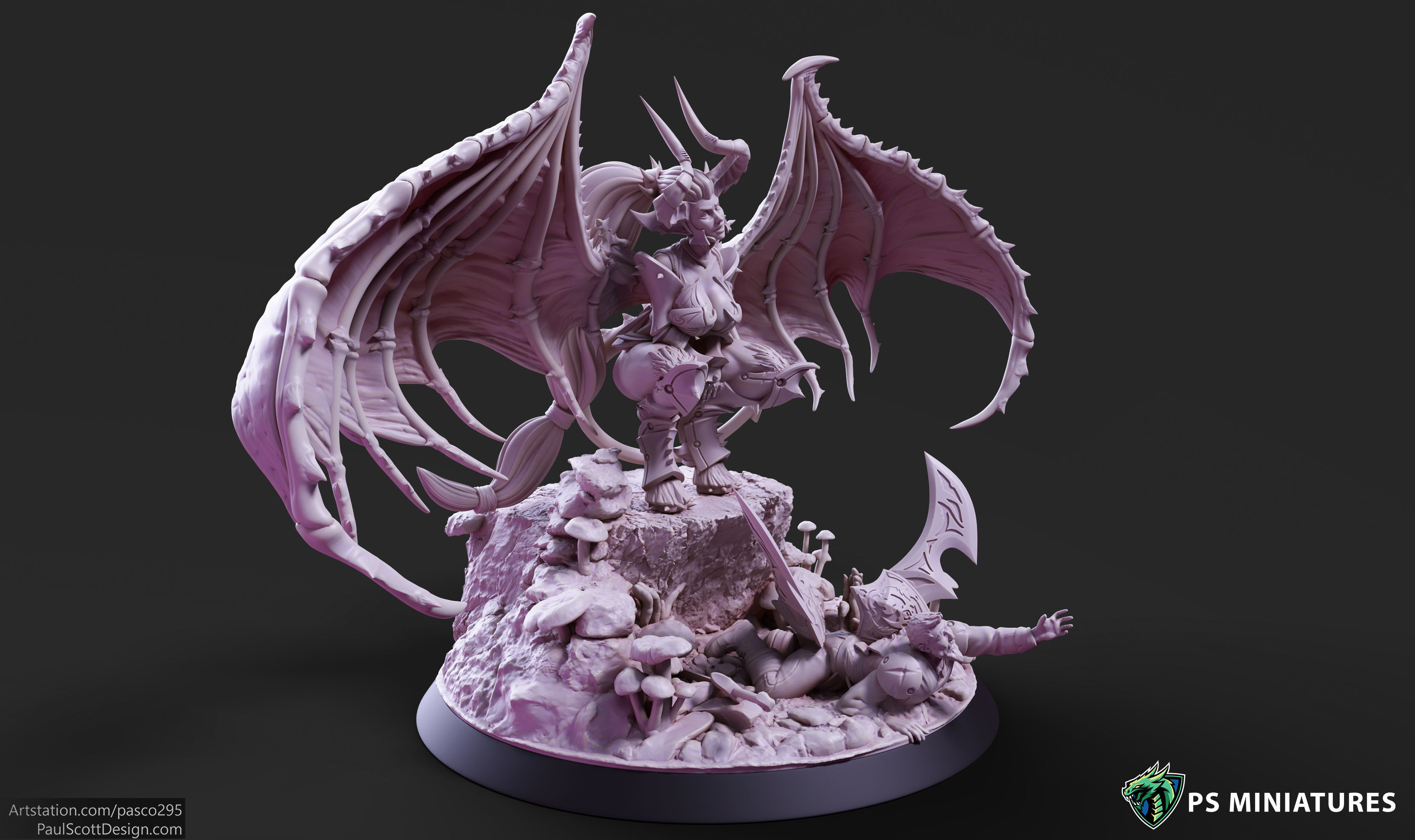 Drow Greater Demonic Valkyrie - Includes Pinup Variant 3D model 3D ...
