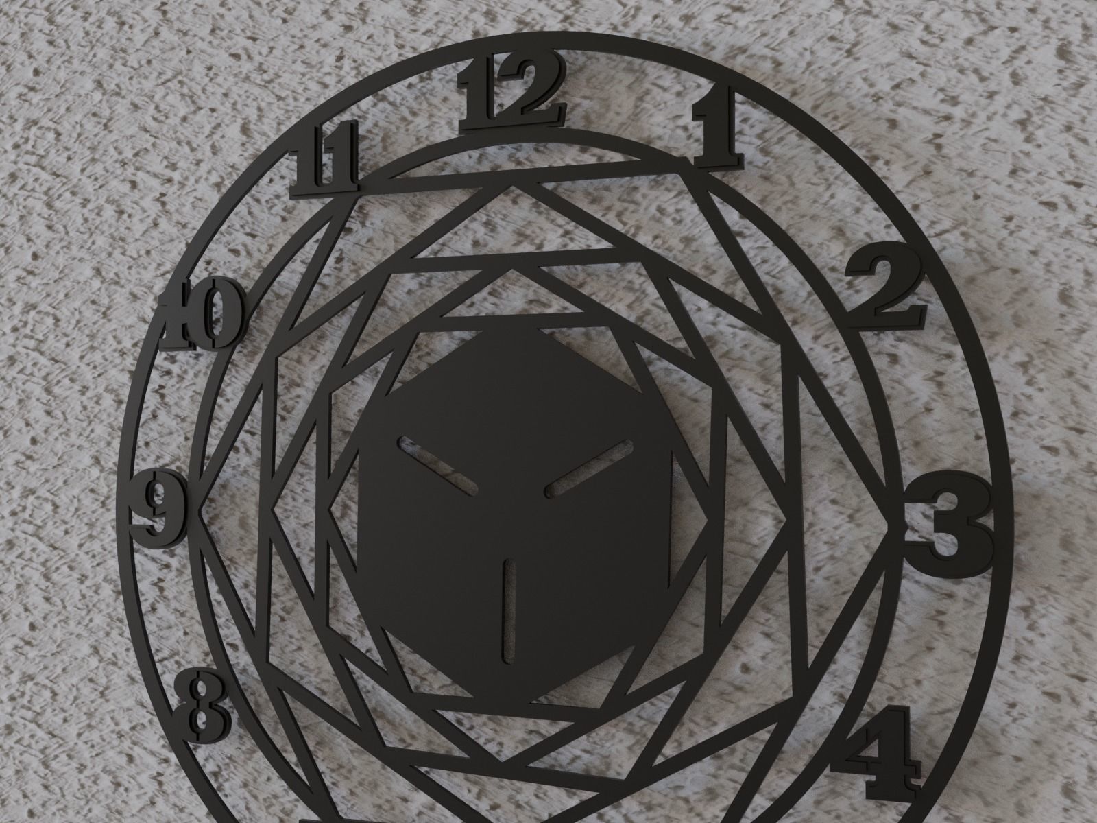 hexagon shape wall clock 3D model 3D printable | CGTrader
