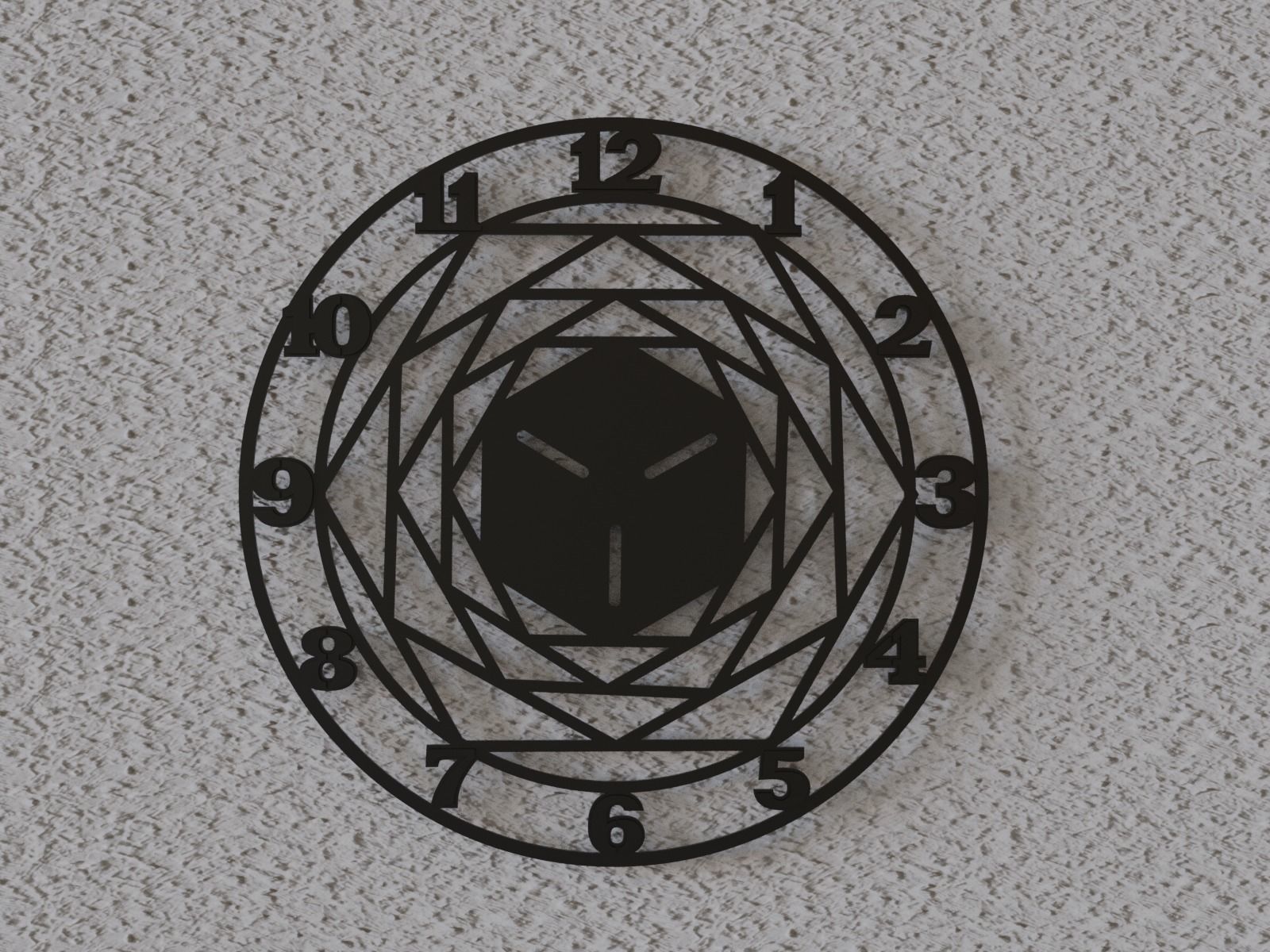 hexagon shape wall clock 3D model 3D printable | CGTrader