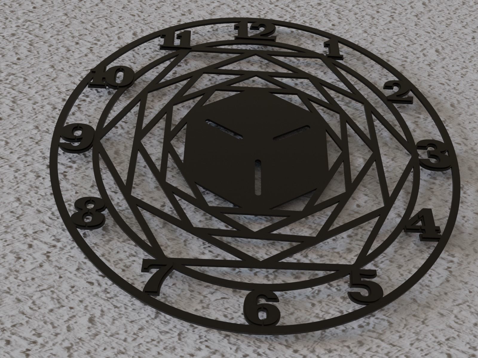 hexagon shape wall clock 3D model 3D printable | CGTrader