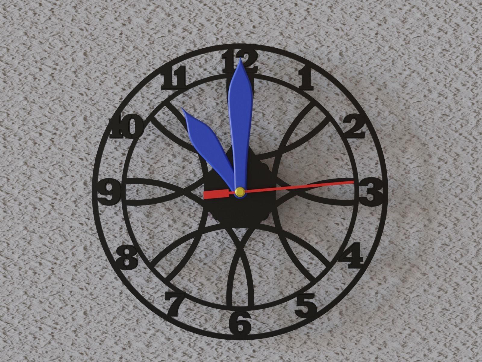 shape 2 wall clock 3D model 3D printable | CGTrader