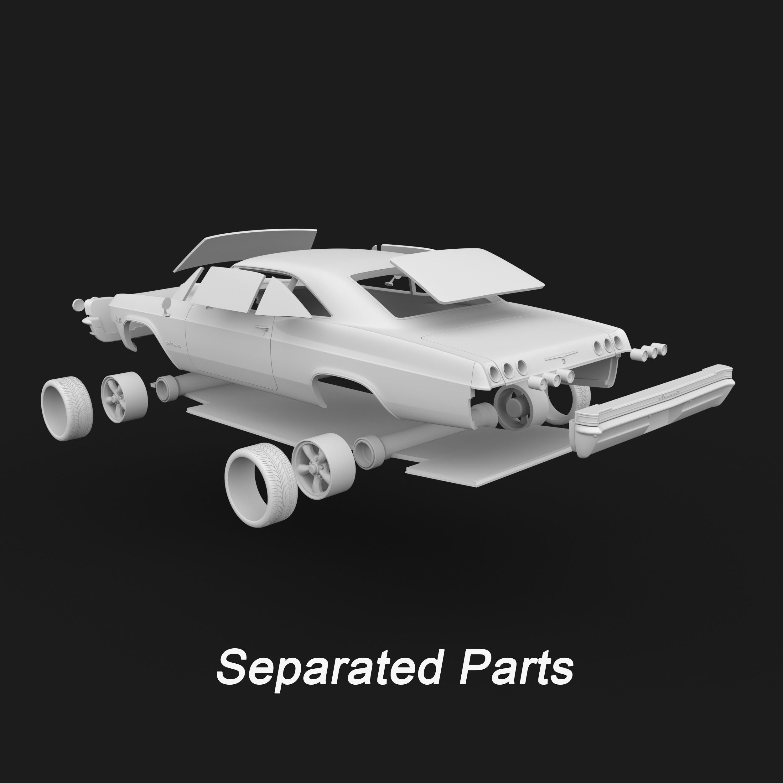 Chevrolet Impala 1965 Ready to Print STL Files 3D model 3D printable ...