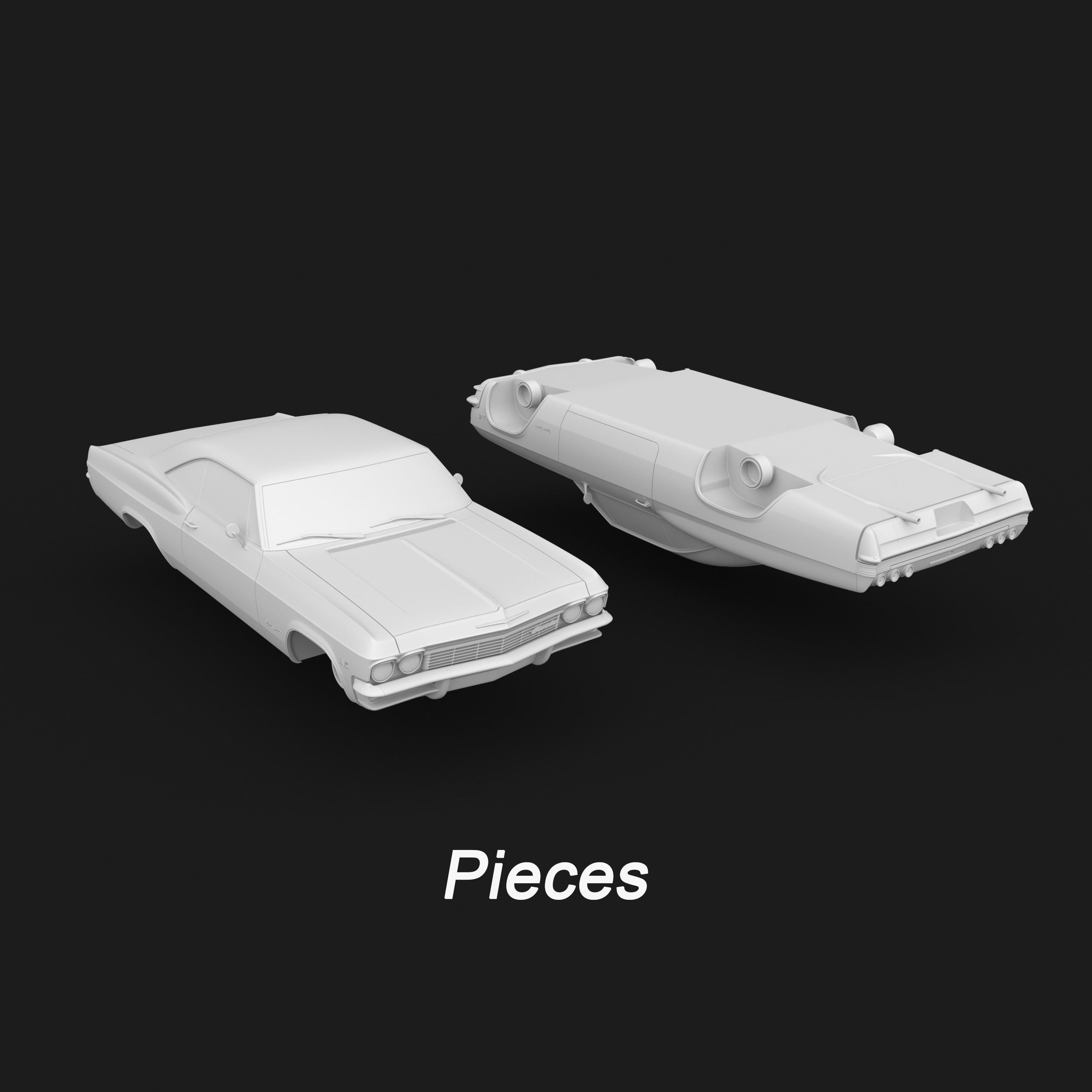 Chevrolet Impala 1965 Ready to Print STL Files 3D model 3D printable ...